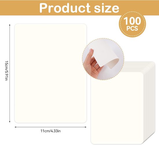 100 stuks witte A6 blanco ansichtkaarten - 15 x 11 cm kraftpapieren ...