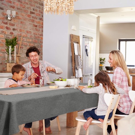 Waterafstotend Linnen Tafelkleed Rechthoekig met Lotus Effect voor ...