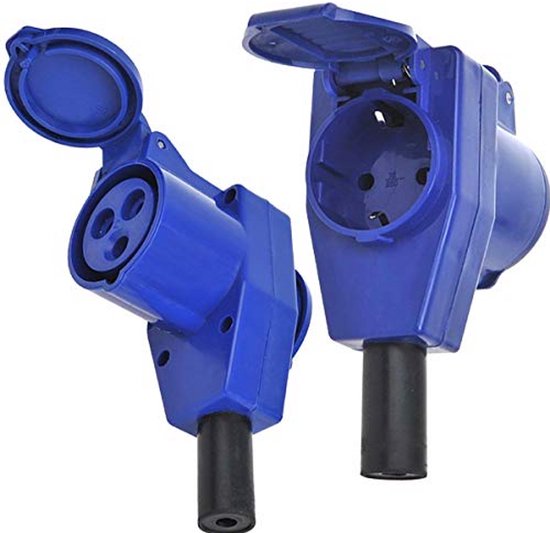 Hoekkoppeling CEE 220V met Schuko Stopcontact voor Caravan en Camper | bol