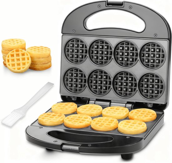 Mini Wafelijzer voor 8 Hartvormige Wafels – Snel & Compact Apparaat | bol