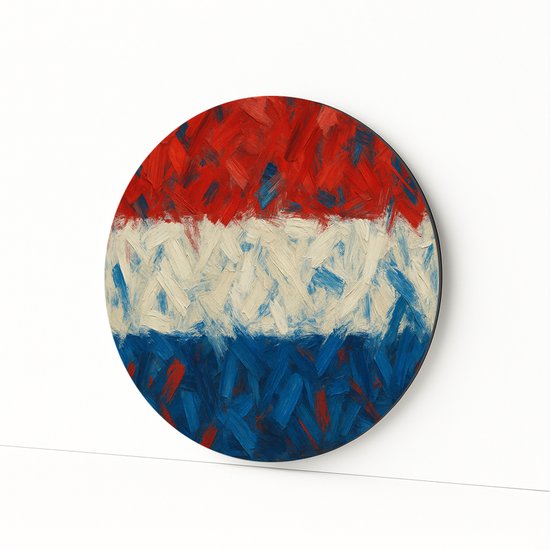 Nederlandse vlag – ronde wandprint – Dibond muurcirkel – 80x80 cm | bol