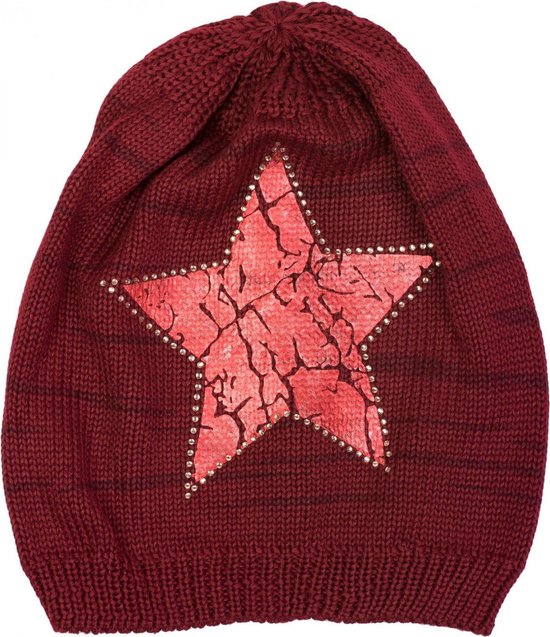 Gebreide Muts met Vintage Sterren en Strass Rand - Warme Longbeanie ...