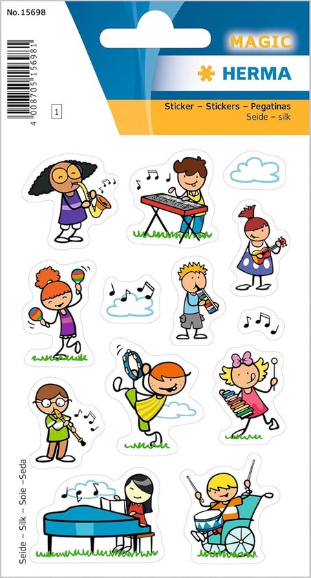 Muziek School Stickers - Zelfklevend - 13 Kleurrijke Muziek Motieven ...