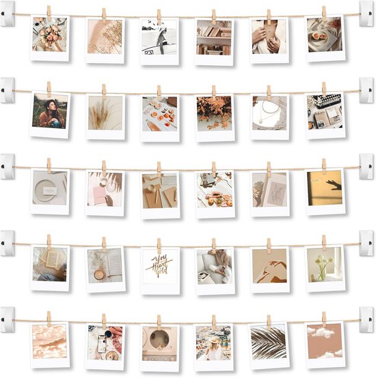Witte Collage Fotolijsten – Wanddecoratie met 30 Clips voor Foto's ...
