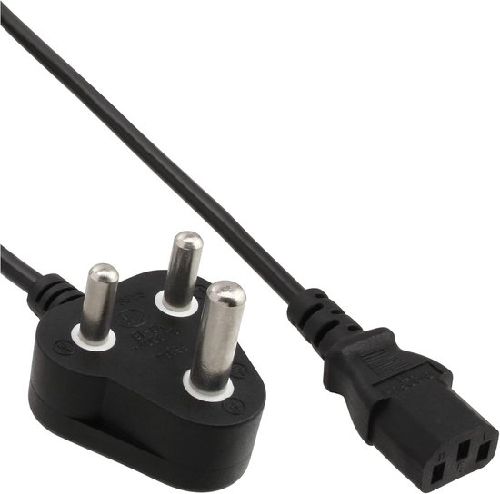 Netspanningskabel Type M naar IEC C13 Stekker 1.8m Zwart | bol