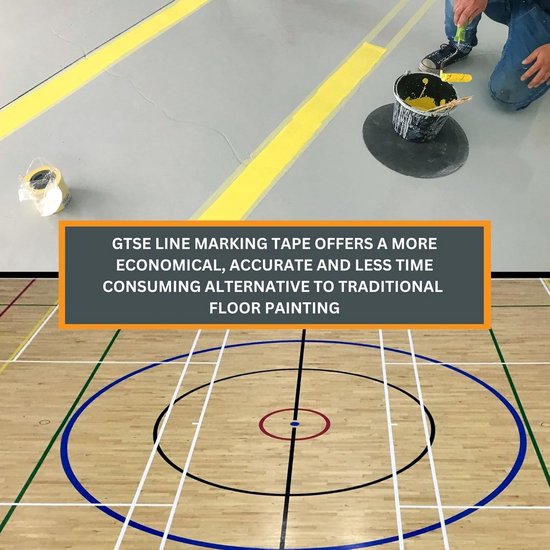 Zwarte Vloermarkeringstape Breed 100mm Lang 33m voor Dansvloeren en ...