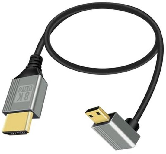 8K mini HDMI naar HDMI adapterkabel - 90 graden hoek - High Speed ...