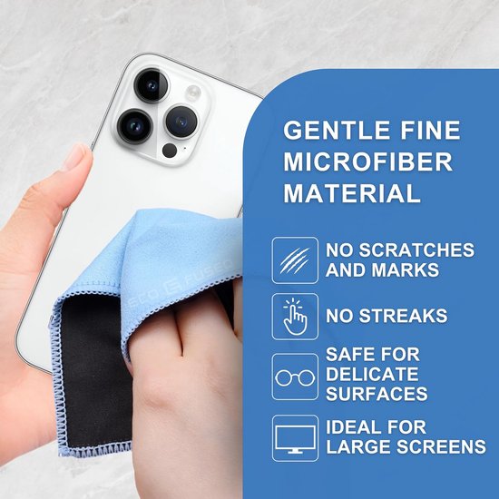 Dubbelzijdige Microvezel Poetsdoeken voor Schermen en Lenzen - 5 Stuks ...