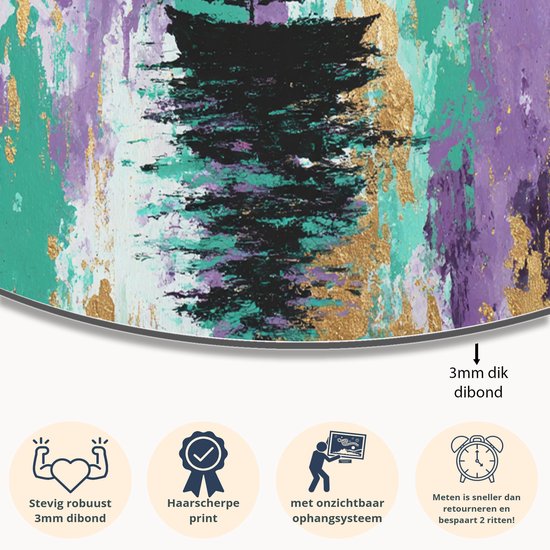 Zeilschip muurcirkel - Aluminium - Wandpaneel - 60x60 cm | bol