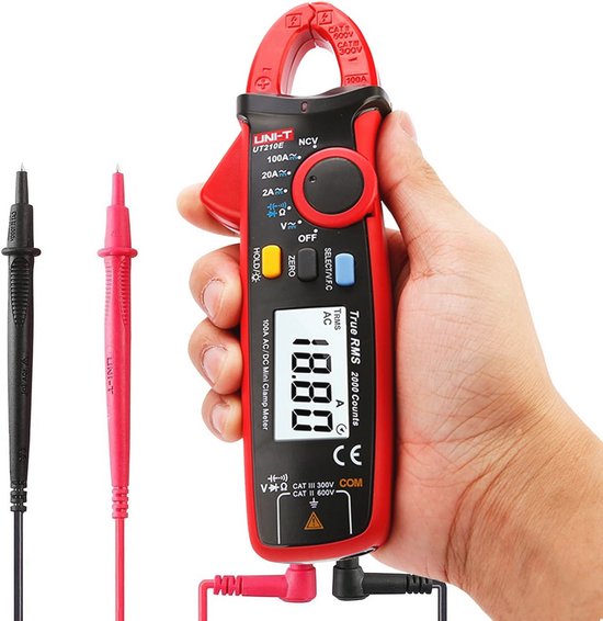 Mini Digitale Klemmeter True RMS met Auto Bereik en Multimeter Functie ...