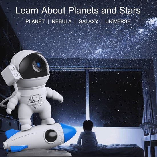 Raket Astronaut Galaxy Projector - Ruimte Nachtlampje met 12 ...