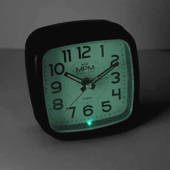 Moderne Analoge Wekker met Snooze en Nachtlampje - Zwart | bol