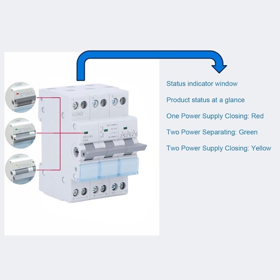 E-Ambar - 3P DC-scheidingsschakelaar 63A 400V voor zonne-energiesysteem ...