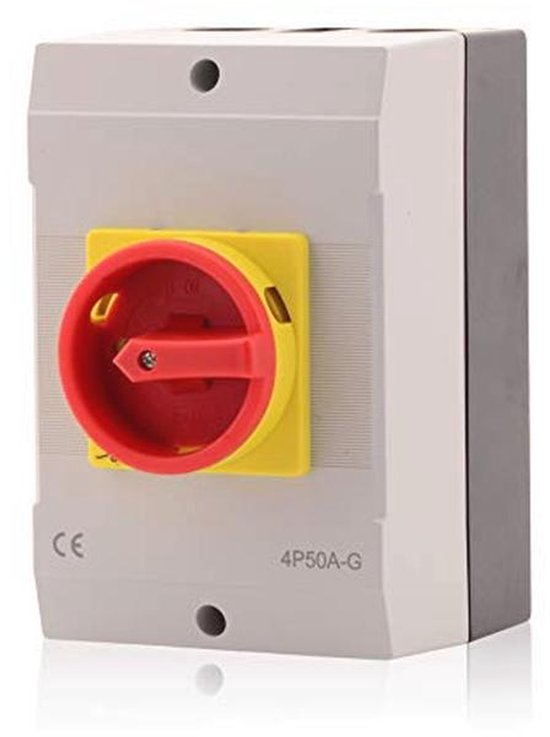 Hoofdschakelaar 50A 4-polig IP65 met draaischakelaar voor industriële ...