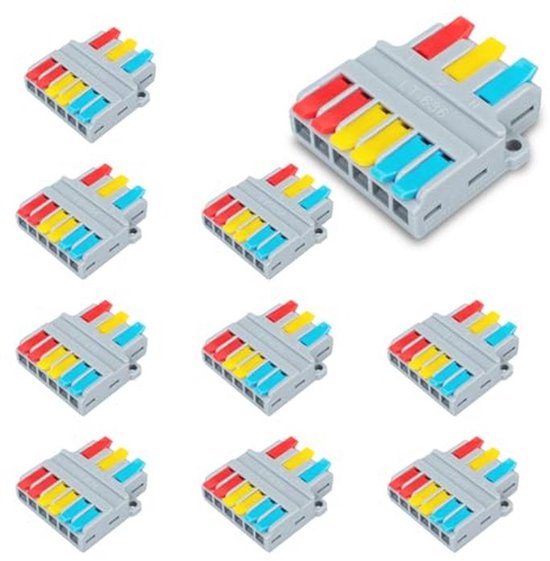 10 stuks Verbindingsklemmen voor Doe-Het-Zelf Projecten - 3 In 6 Uit ...