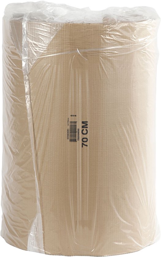 Ribbelkarton Op Rol 70cm Breed - Verpakkingsmateriaal - Bruin Karton ...
