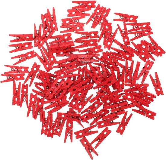 100 Stuks Mini Houten Knijpers voor Foto's, Knutselen en Decoratie | bol