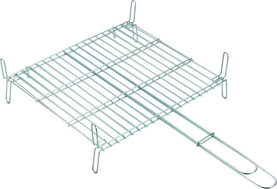 Dubbele Grillrooster Staal - Ideaal voor BBQ en Barbecue - 30x35 cm | bol