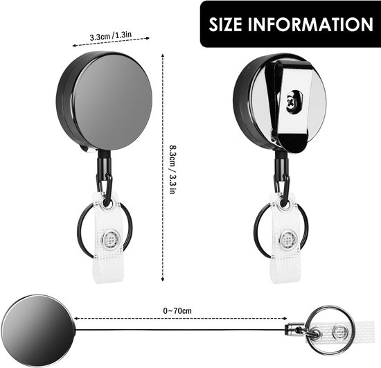 Pull-Out Key Chains - ID Card Holder - Pull-Out Metal Retractable Key ...