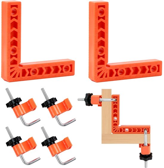 TRANKIELO® - Hoekspanner 90 graden - 2 L-vormige hoekklemmen en 4 ...