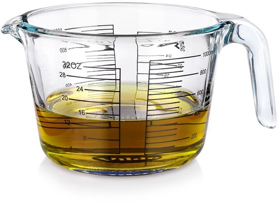 Vilde - Verre doseur - Verre borosilicaté - 1L - Poignée ergonomique | bol
