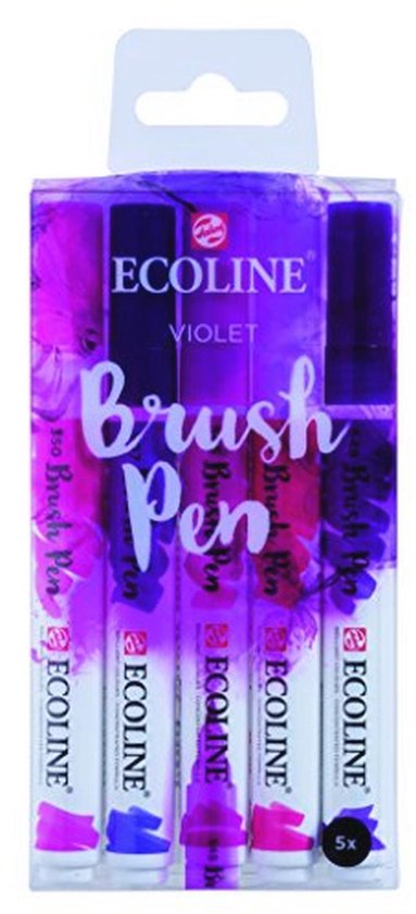 Vibrante violette brush pennen voor creatief tekenen | bol