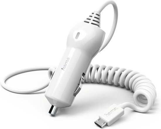 Hama Auto-oplader, micro-USB, 1.2 A, wit | bol