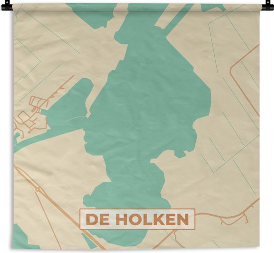 Wandkleed - Wanddoek - Vintage - Kaart - De Holken - Stadskaart ...