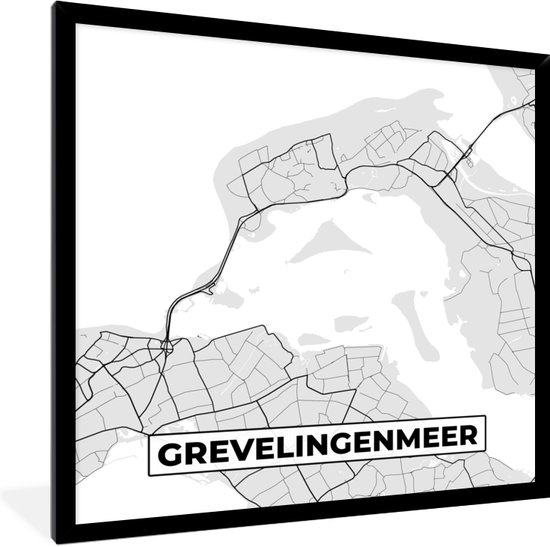 Fotolijst incl. Poster - Plattegrond - Grevelingenmeer - Nederland ...