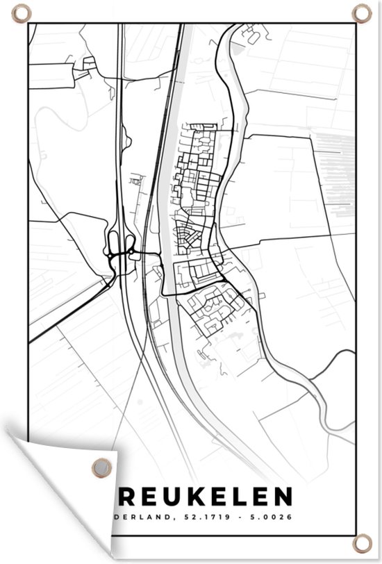 Posters de jardin à l'extérieur de Breukelen - Carte - Zwart et Wit ...