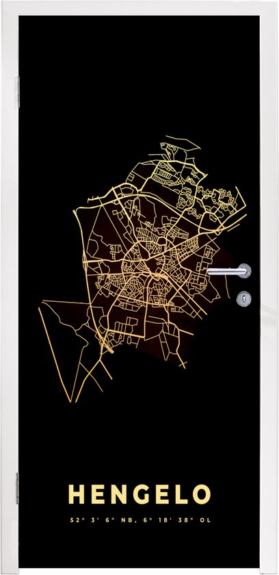 Deursticker Plattegrond - Stadskaart - Hengelo - Kaart - 80x205 cm ...