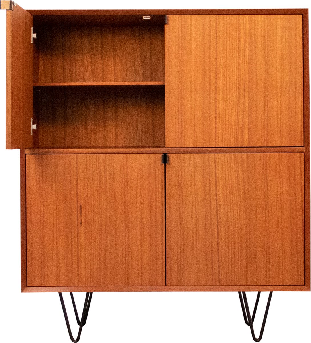 Furnified - Hoog Dressoir - Bob - Retro (100cm) - Zwarte | bol.com