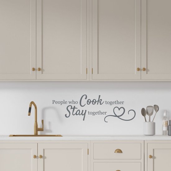 Stickerheld - Muursticker People who Cook together Stay together ...