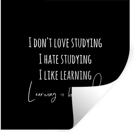Muurstickers - Sticker Folie - Quote - Studeren - Leren - Zwart ...