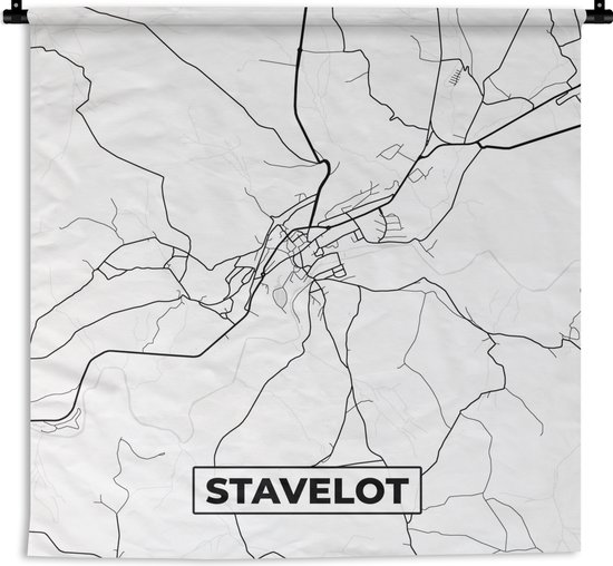 Wandkleed - Wanddoek - Stadskaart – Plattegrond – België – Zwart Wit ...