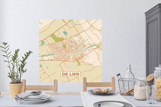 Stickers Stickers muraux - De Lier - Plan de la ville - Carte - Vintage ...