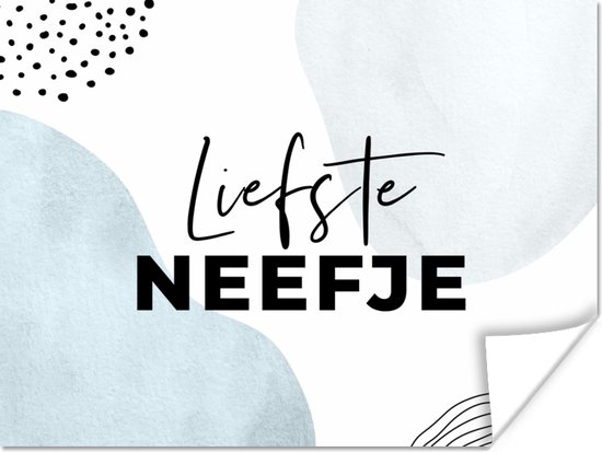 Poster Blauw - 'Liefste neefje' - Spreuken - Quotes - 120x90 cm | bol
