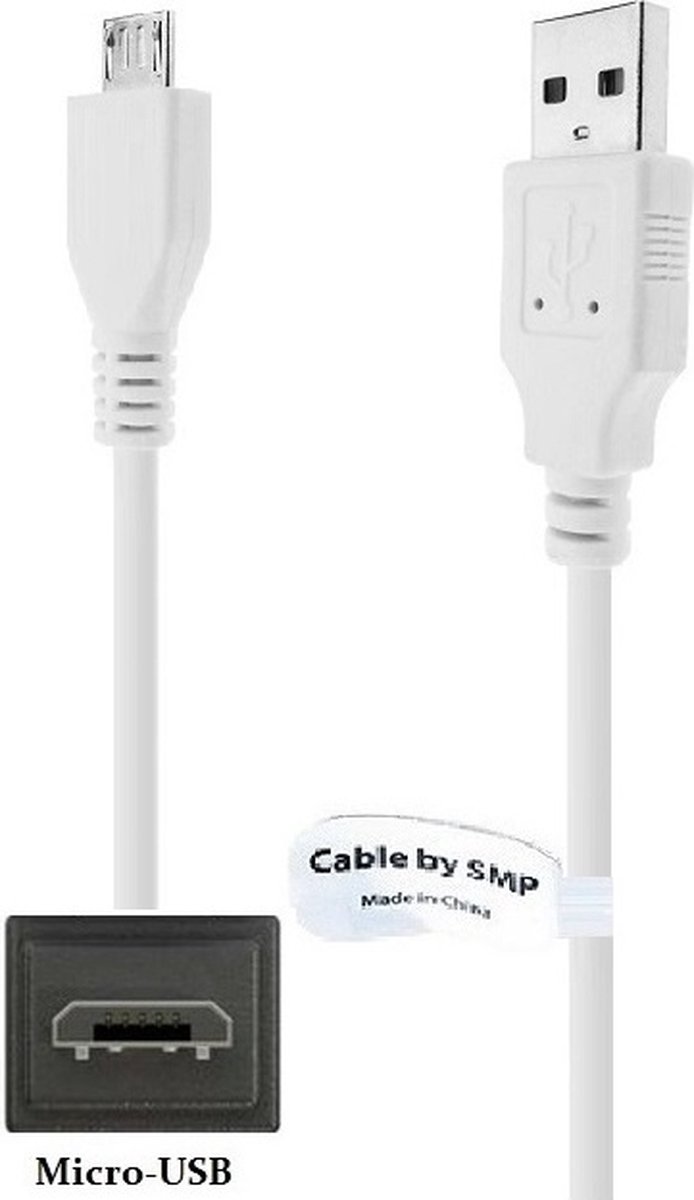 2,5m Micro USB kabel Robuuste laadkabel. Oplaadkabel snoer past op o.a ...