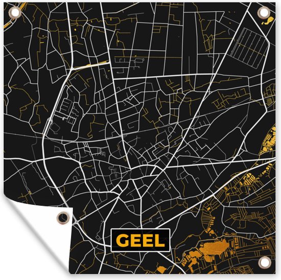 Tuinposters Stadskaart - Geel - Kaart - Plattegrond - Goud - 50x50 cm ...