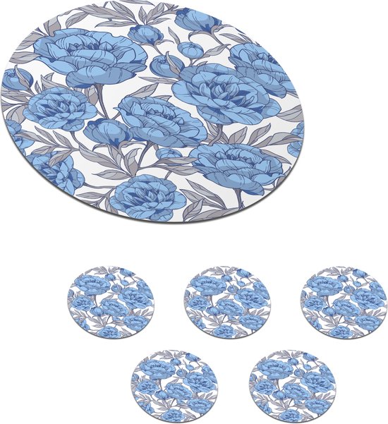 Onderzetters voor glazen - Rond - Patronen - Klaproos - Bloem - 10x10 ...