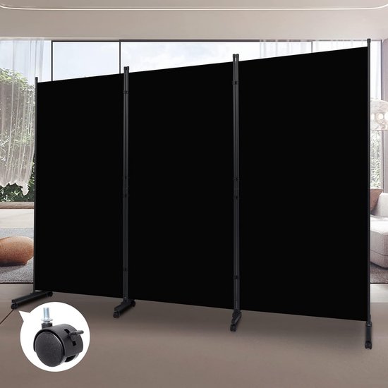 Opvouwbare Kamerverdeler met Wielen - 3 Panelen Scheidingswand voor ...