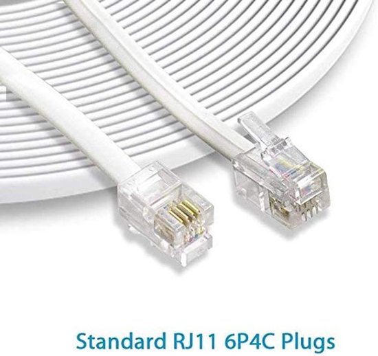 6 Meter Telefoonverlengsnoer met RJ11 Aansluiting voor Vaste Lijn en ...