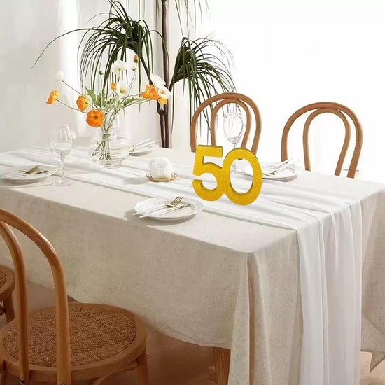 Groot Zelfstandig Staan Glitters Getal 50 Decoratie Tafel Middenstuk | bol