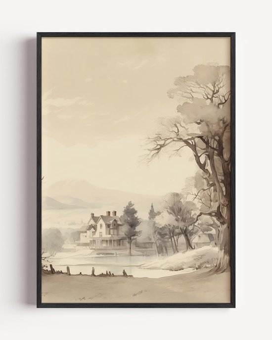 Landelijk Landschap Poster - Poster 80x120 cm - Sfeervolle ...