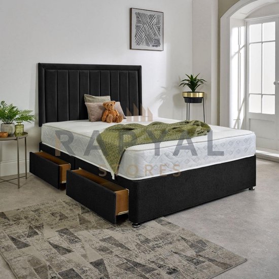 Luxe Boxspring Bed met Traagschuim Matras en Hoofdbord (Eenpersoons ...