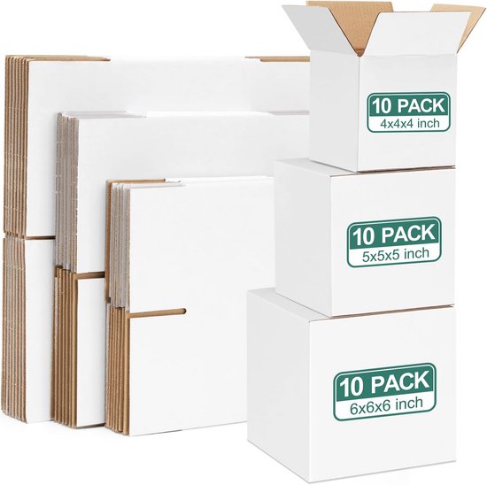 30 Stuks Mini Verzenddozen Set - Diverse Kleine Maten Golfkarton ...