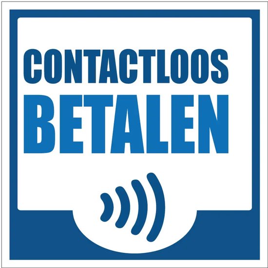 Contactloos betalen sticker - 20 x 20 cm | bol