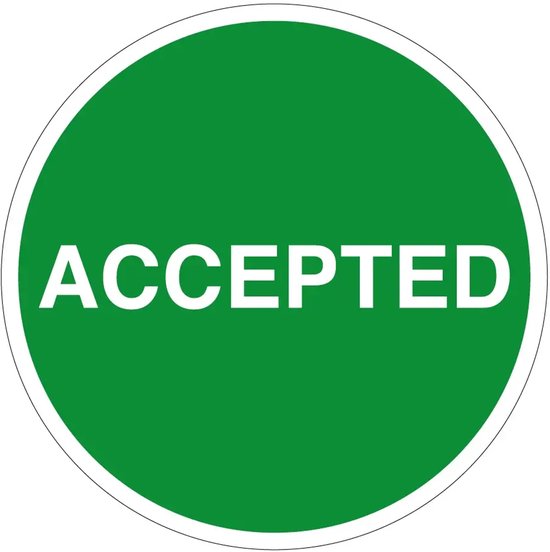 Accepted stickers - op vel - 2 cm - 20 stickers per vel | bol