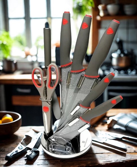 Edënbërg Edenberg 9-delige Messenset met Draaibare Vlinderhouder – RVS ...