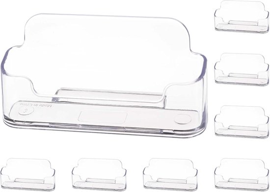 Plastic Business Card Holder - Clear Acrylic Stand for Desktop Office ...